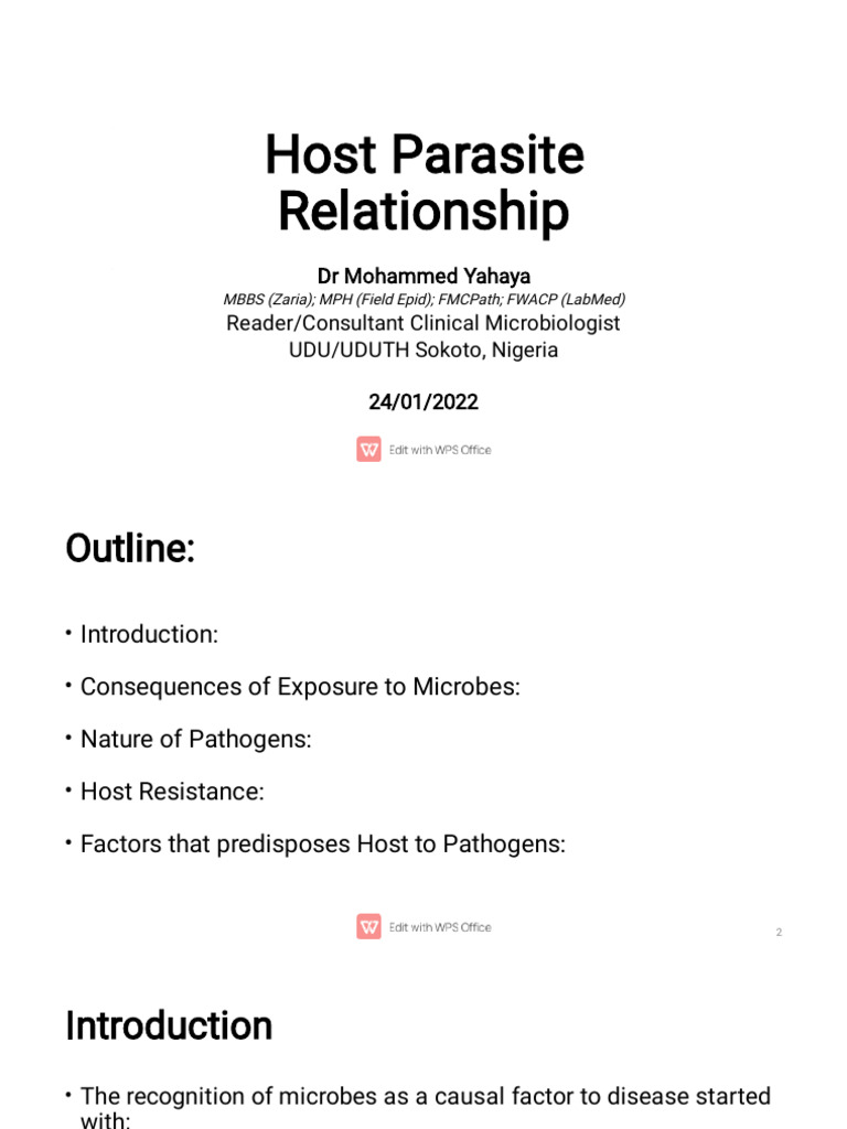 Host - Parasite Relationship | PDF
