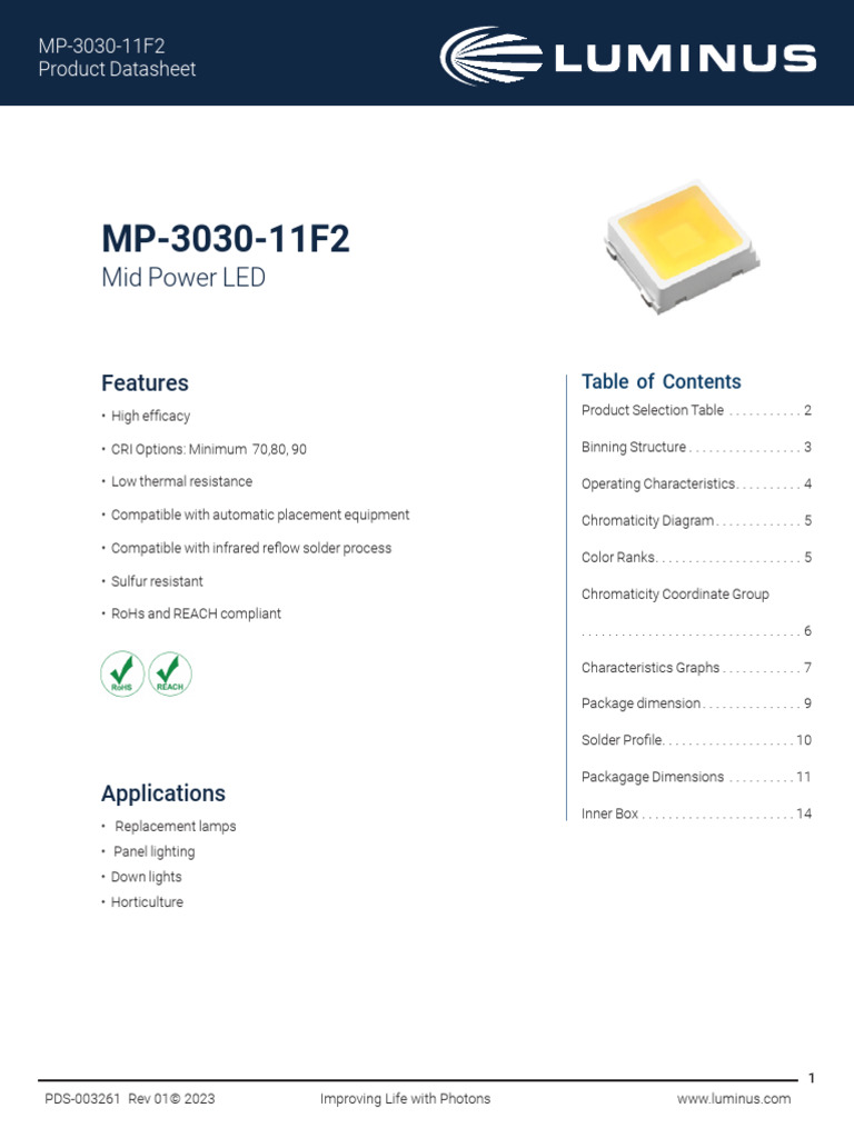 PDS 003261 - Rev01 - MP 3030 11F2 | PDF