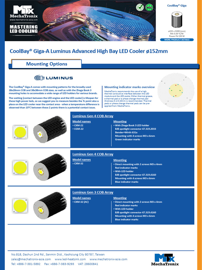 CoolBay Giga-A Advanced High Bay LED Cooler Dia.152mm-Mounting ...