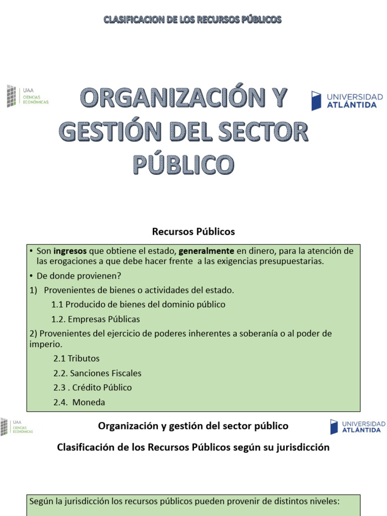 Clasificación de Recursos Públicos | PDF | Impuestos | Ciencias sociales