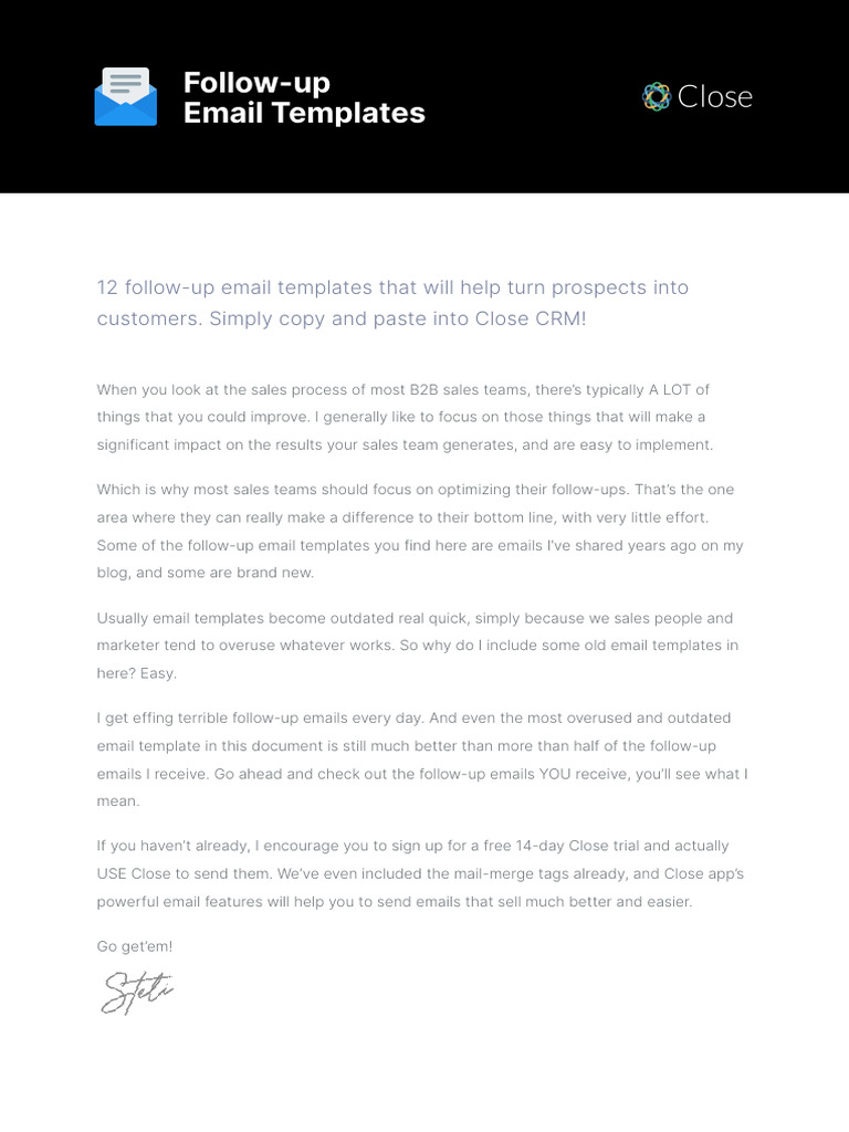 Follow Up Email Templates | PDF