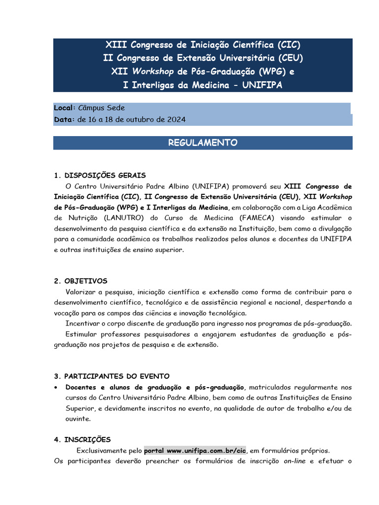 Edital - Cic 2024 | PDF