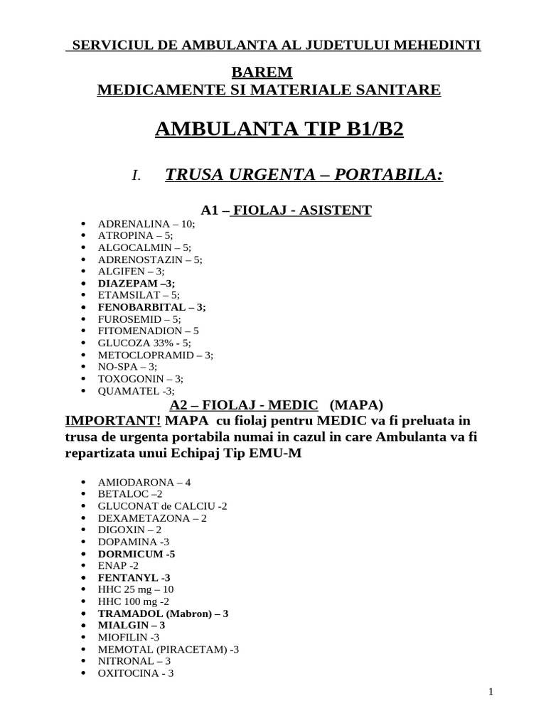 barem ambulante tip B1B2 | PDF