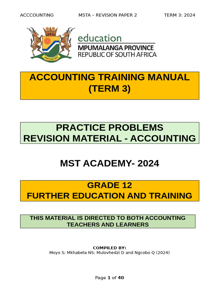 Term 3 Manual 2024 Msta-1 | PDF