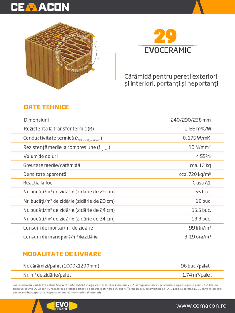 Evoceramic 29 - Fisa Tehnica | PDF