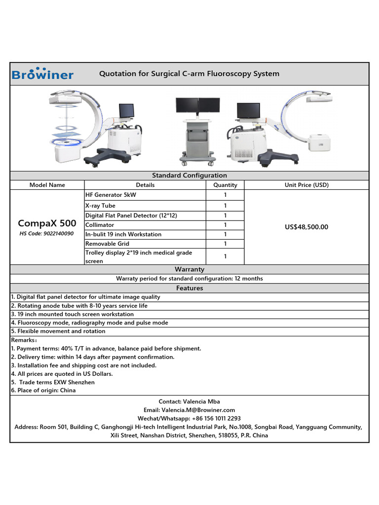 CompaX 500 Quotation | PDF