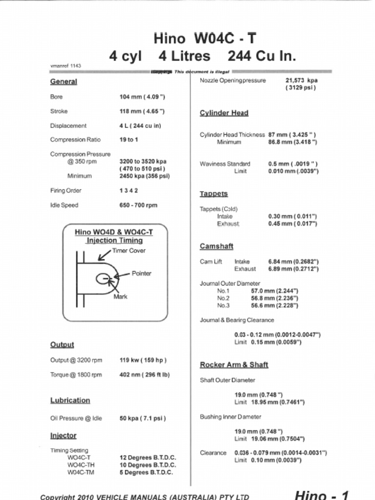 Hino - W04C T 4 Cyl | PDF