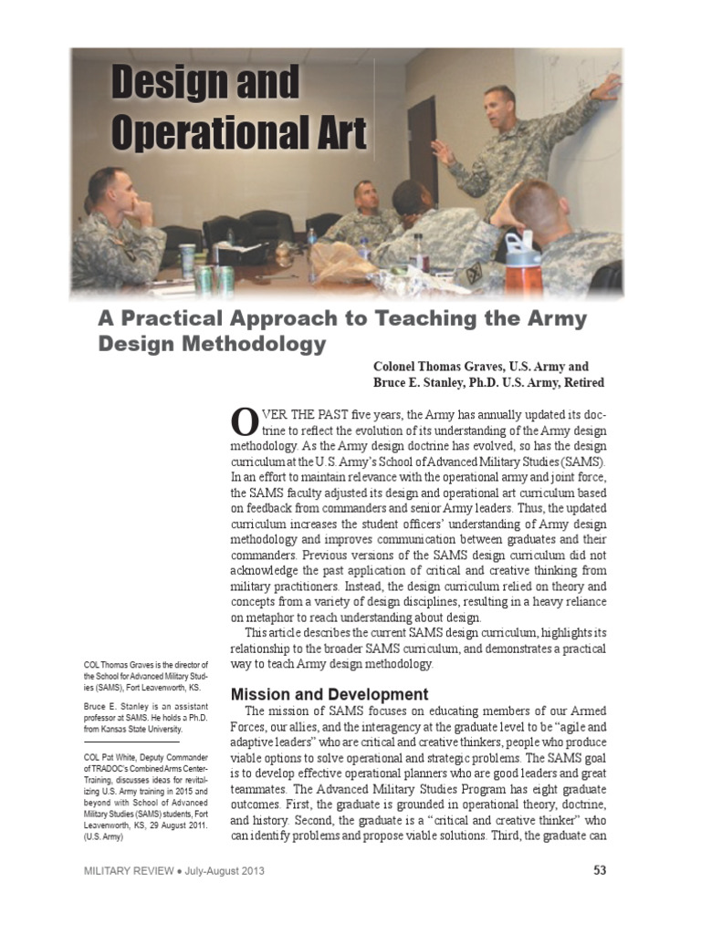 Teaching Army Design Methodology | PDF | Design | Career & Growth