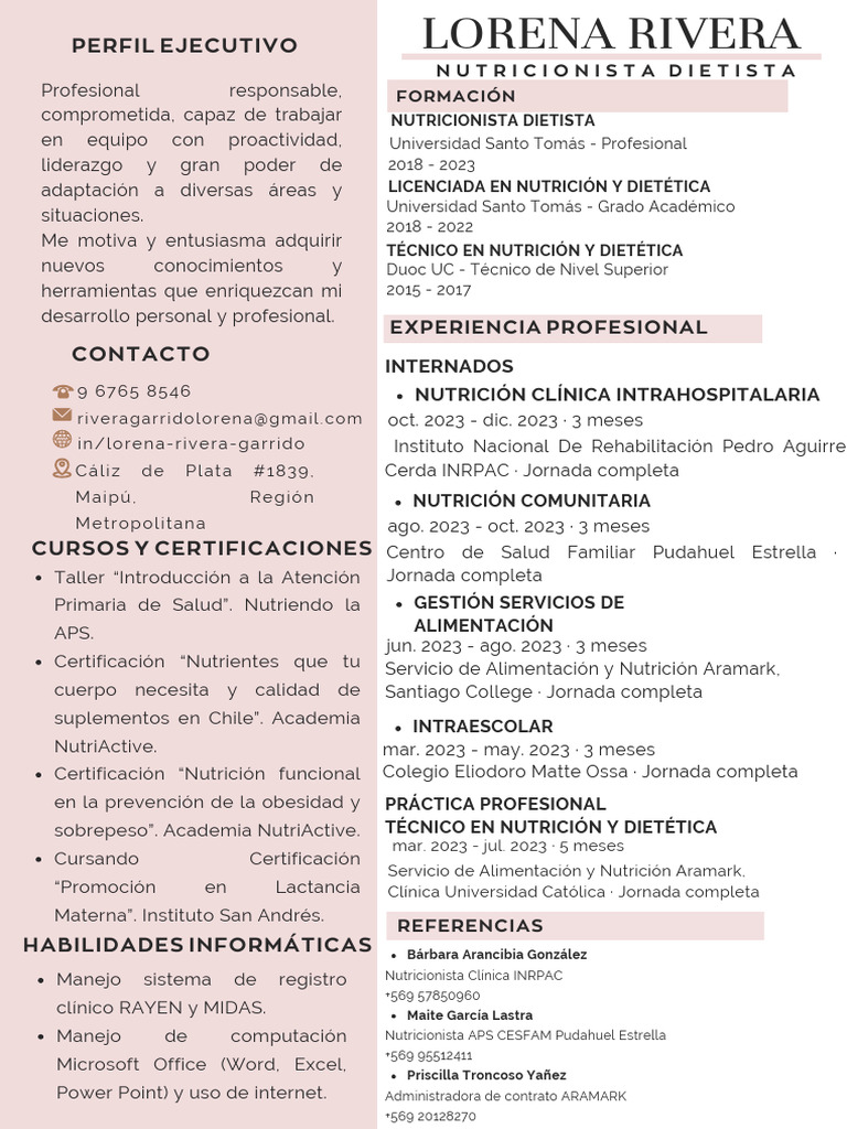 CV Lorena Rivera Garrido. | PDF