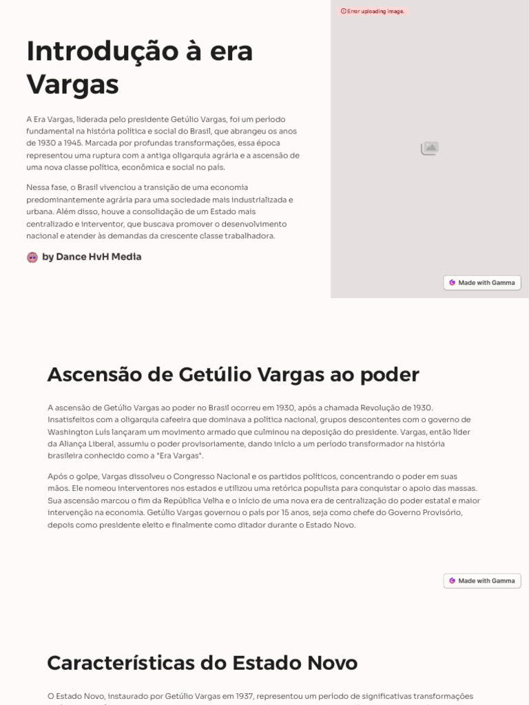 Introducao A Era Vargas | PDF