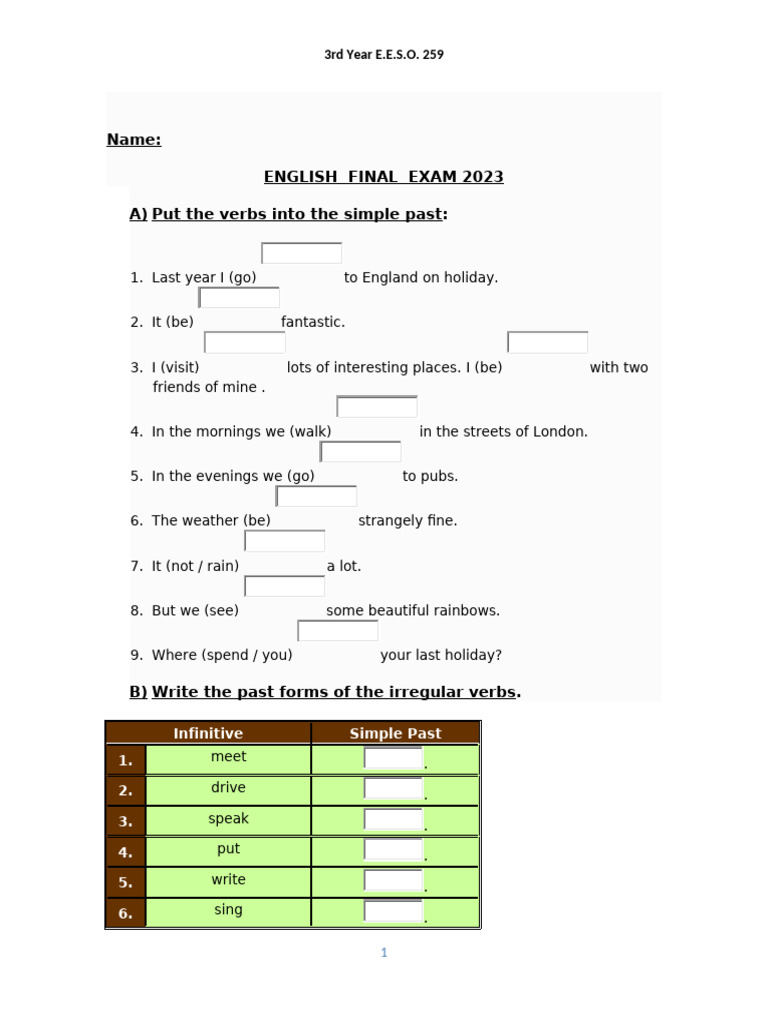 ENGLISH PRACTICAL WORK | PDF