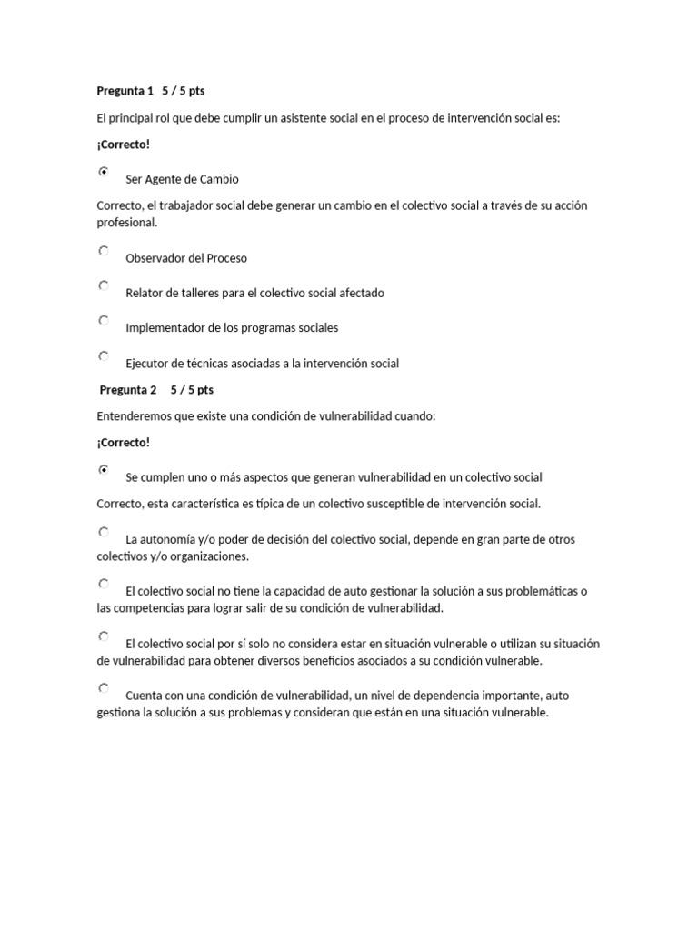 Examen m1 Sujetos de Intervencion Social I | PDF