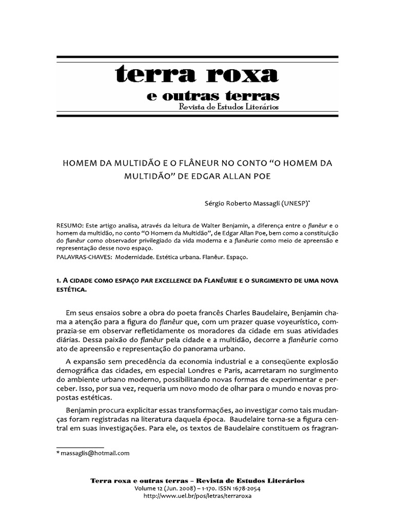 Texto - O Homem Na Multidão e o Flâneur - Massagli - Texto 06 | PDF