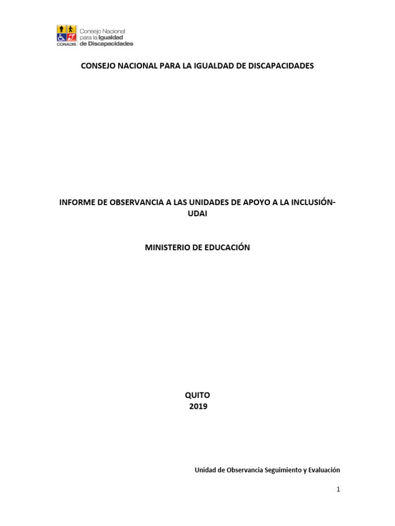 Informe Observancia UDAI 2019 | PDF