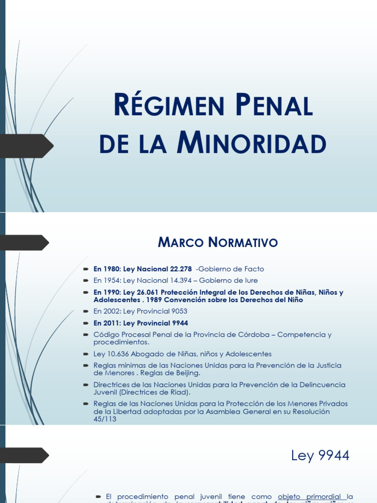 Régimen Penal de minoridad | PDF