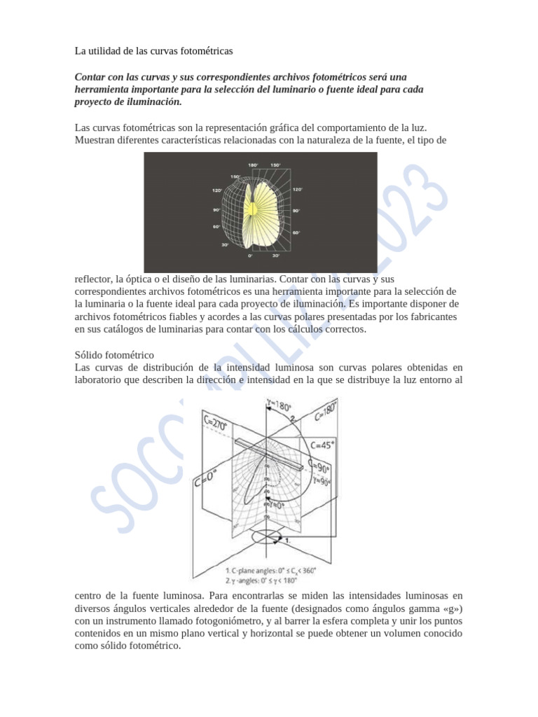 La Utilidad de Las Curvas Fotométricas | PDF