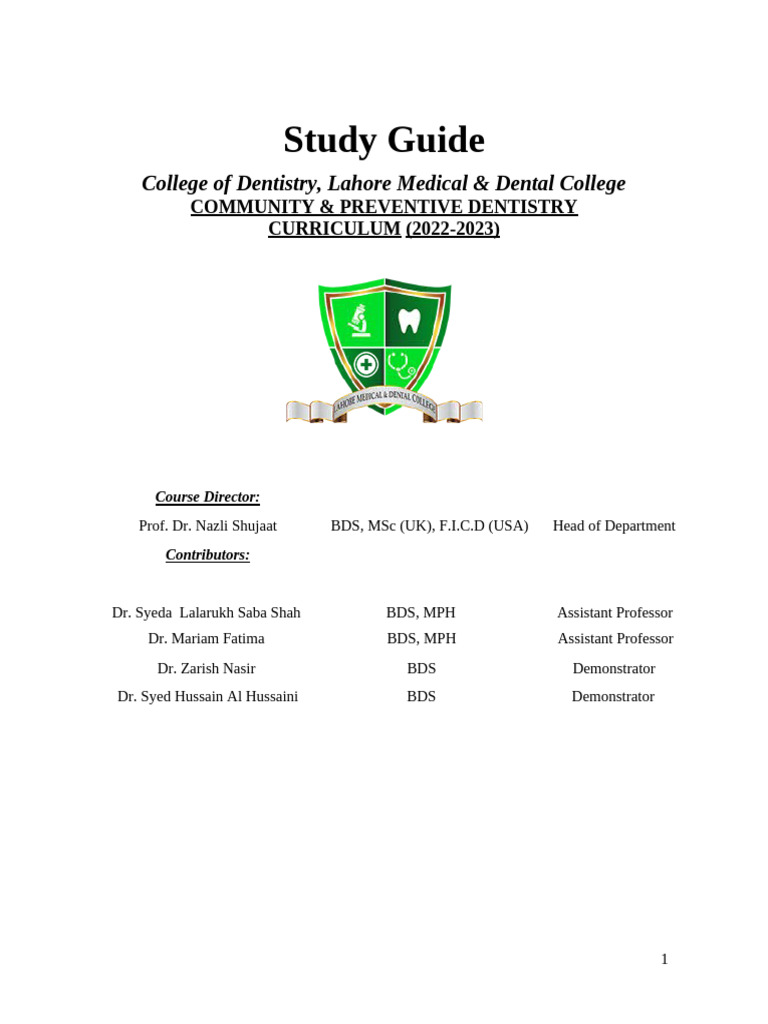Community Dentistry Study Guide | PDF