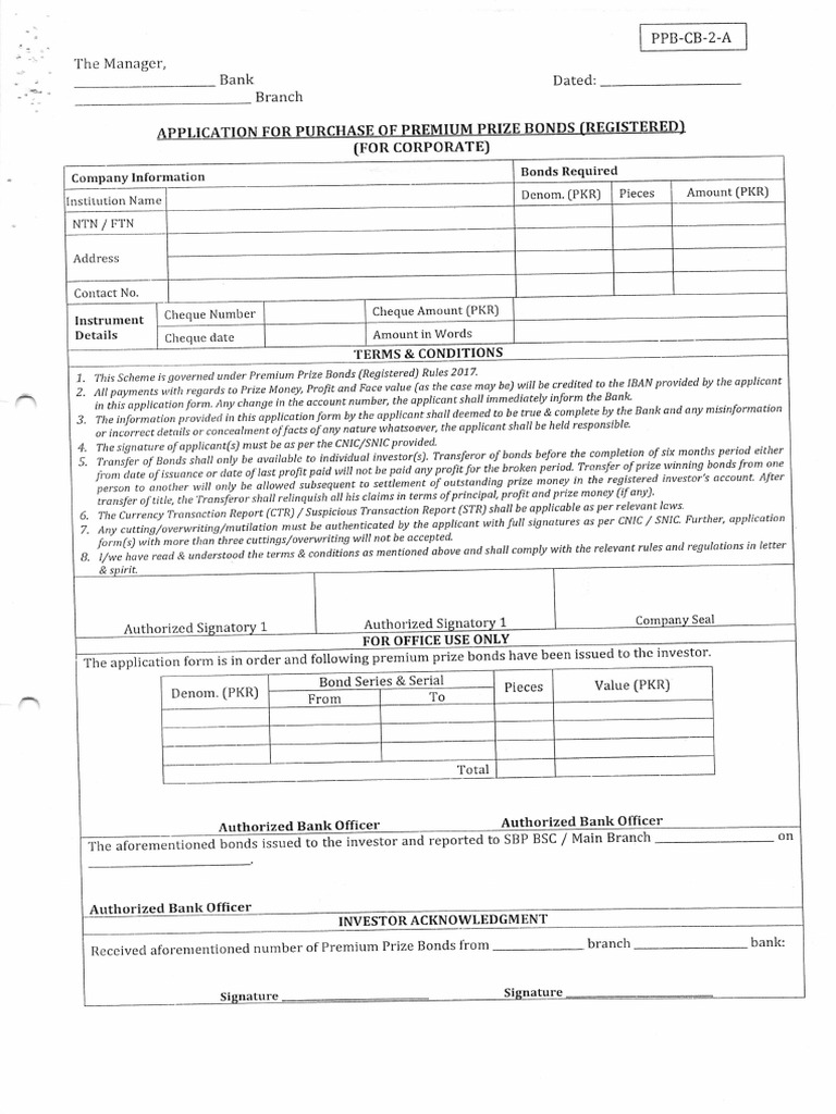 Application For Purchase PPB Corporate | PDF