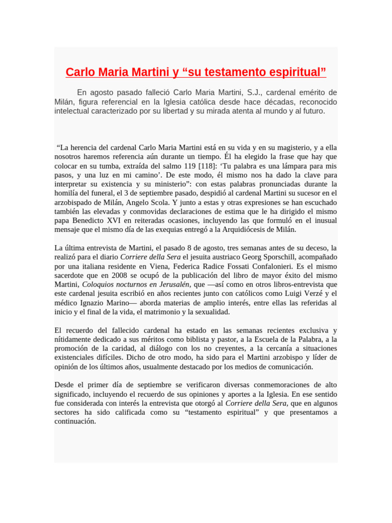 Carlo Maria Martini | PDF