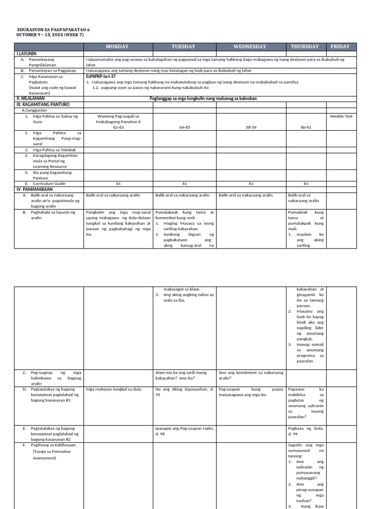 DLL - Esp 6 - Q1 - W7 | PDF