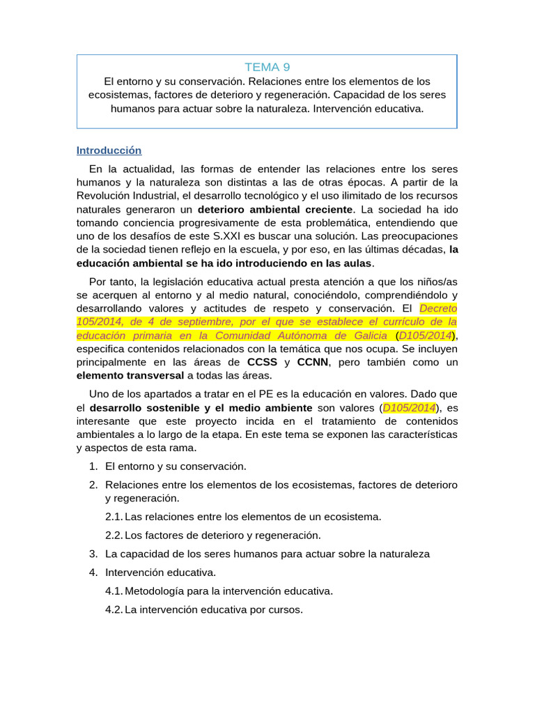 Tema 9. Oposición Primaria | PDF