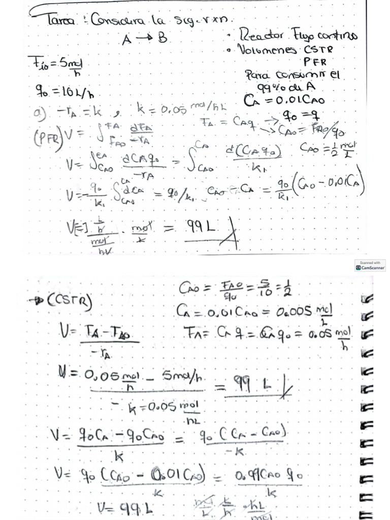 Reactores Tarea | PDF