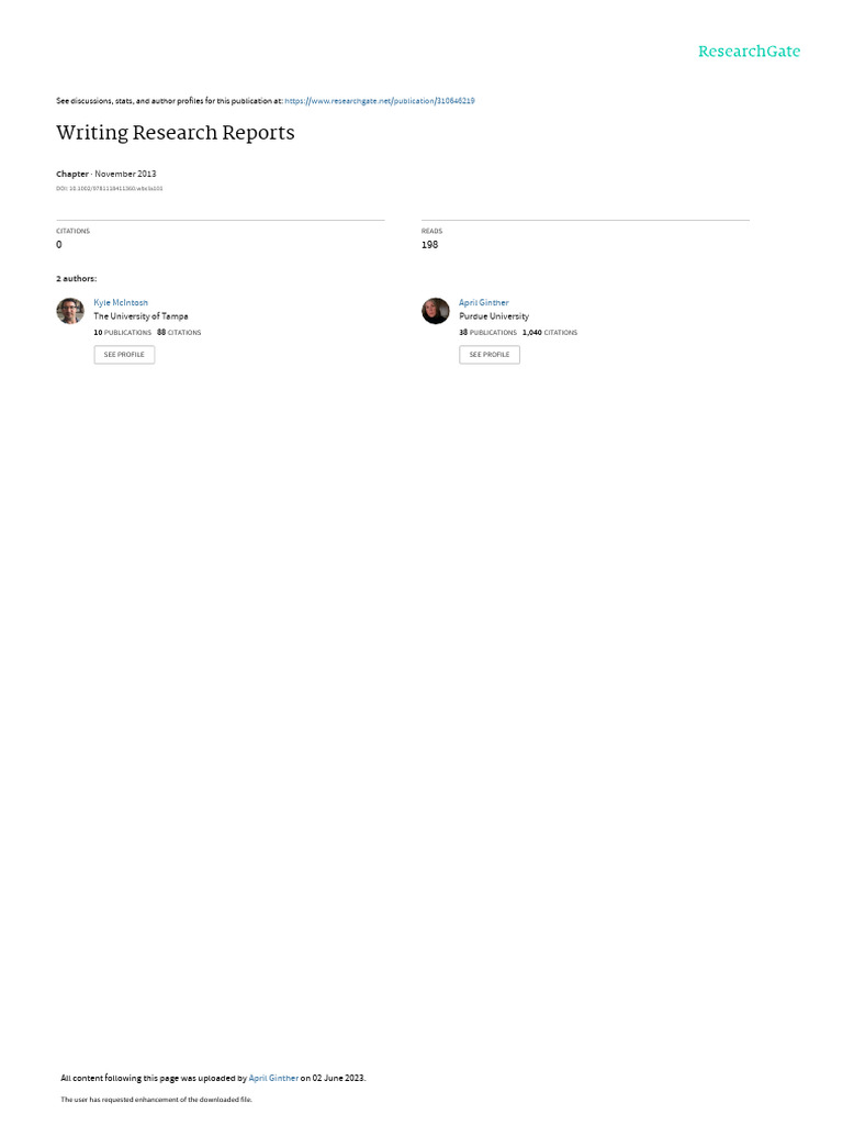Writing Research Reports | PDF