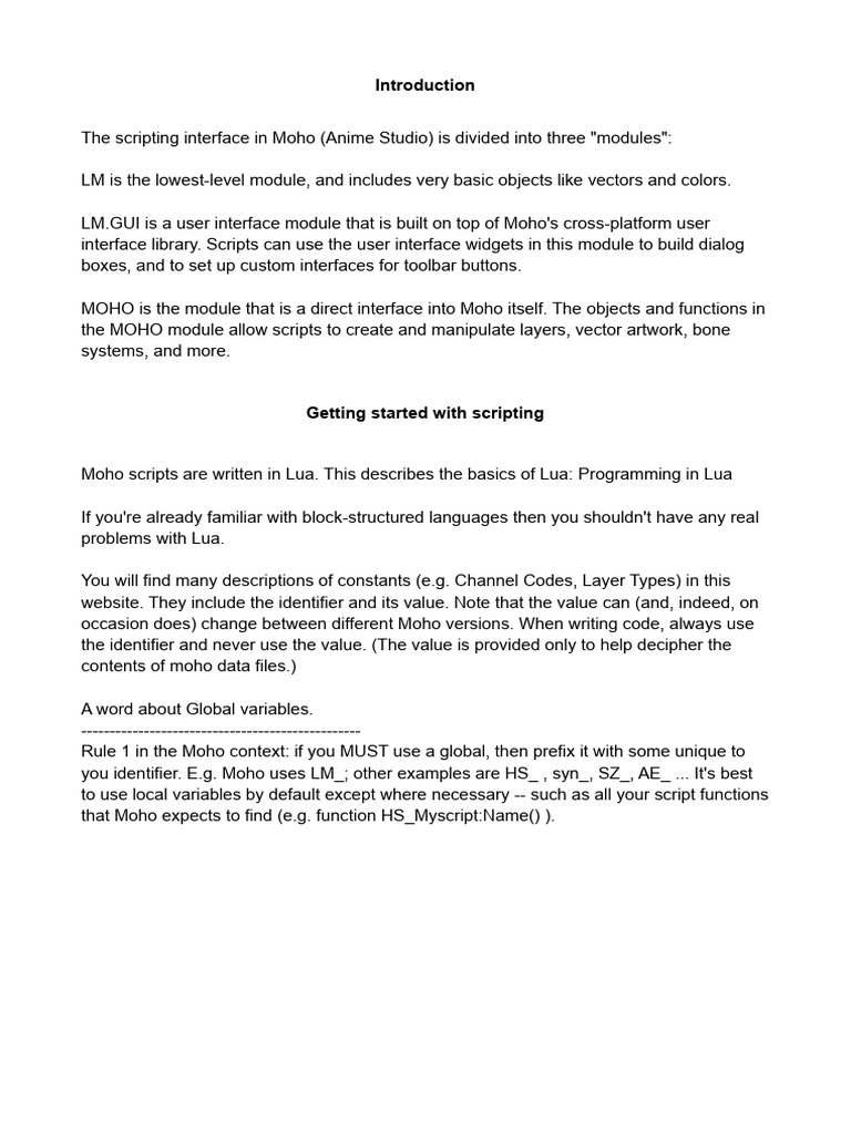 Moho Scripting by Silas.2d | PDF | Scripting Language | Computers