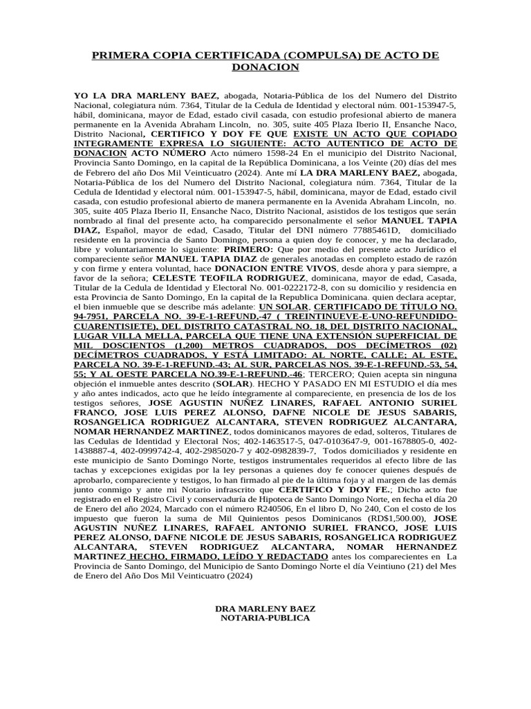 Compulsa de Donacion | PDF