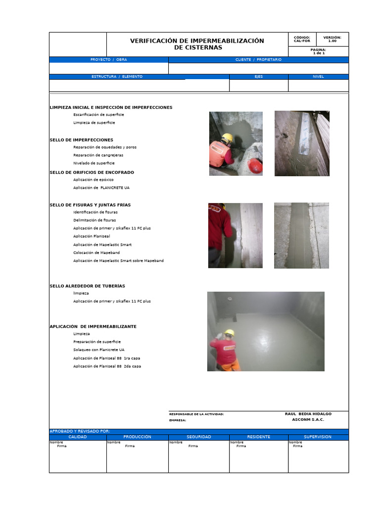 Impermeabilización Cisternas Rev 0 | PDF