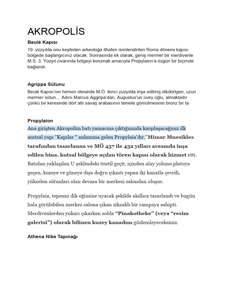 Akropoli̇s Rehber | PDF