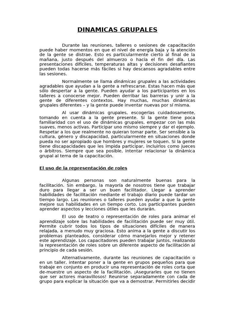 Dinamicas Grupales | PDF