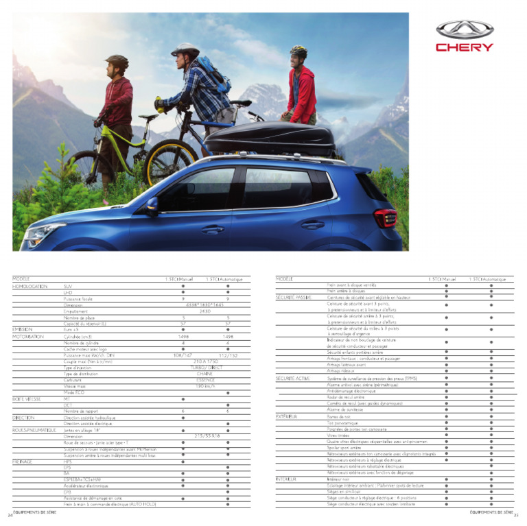 Fiche Technique Chery Tiggo 4 Pro Algerie | PDF