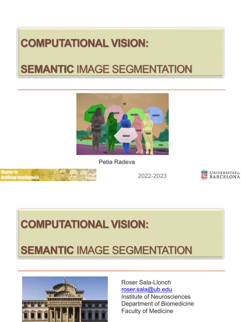 CV-2223 Class11 Image Segmentation | PDF