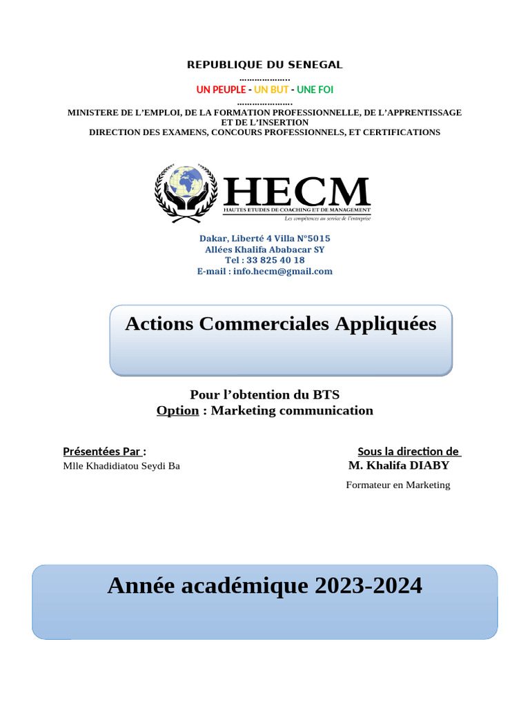 ACA Khadiadiatou Seydi BA | PDF