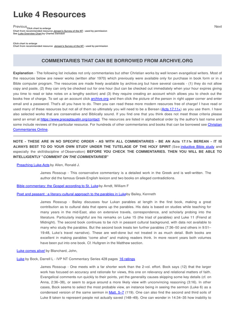 Luke 4 Resources | PDF | Jesus | Gospel Of Luke