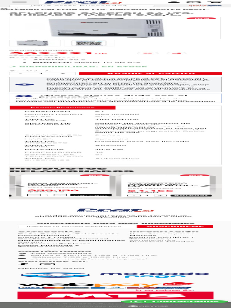 Splendid Calefon 06 Lts. Ionizado Master Gasl | PDF