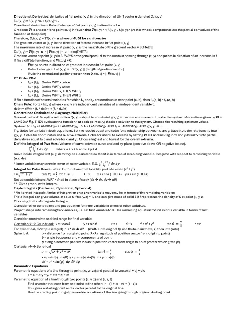 Final Note Sheet | PDF