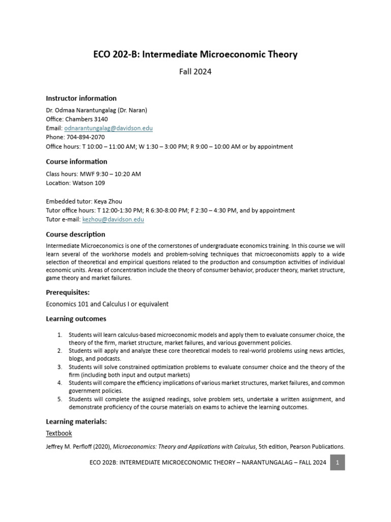 Syllabus - ECO 202 | PDF