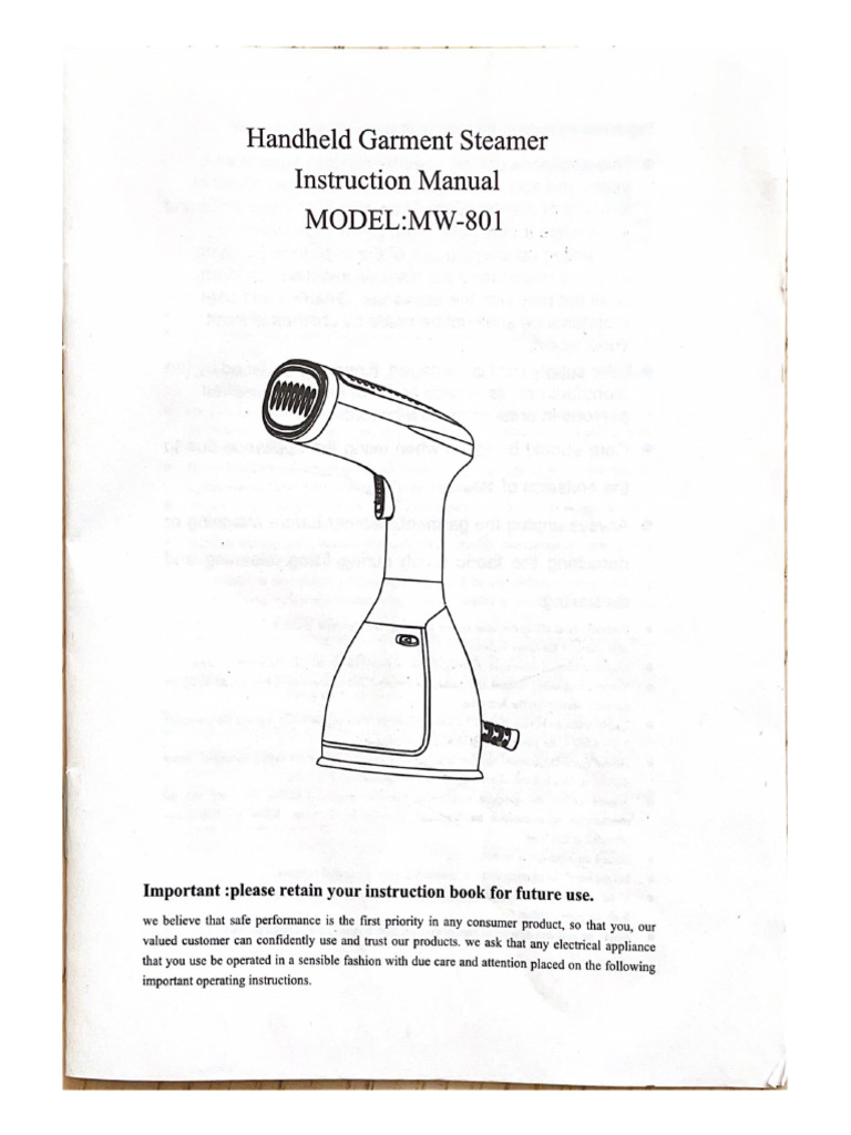 Handheld Garment Steamer | PDF