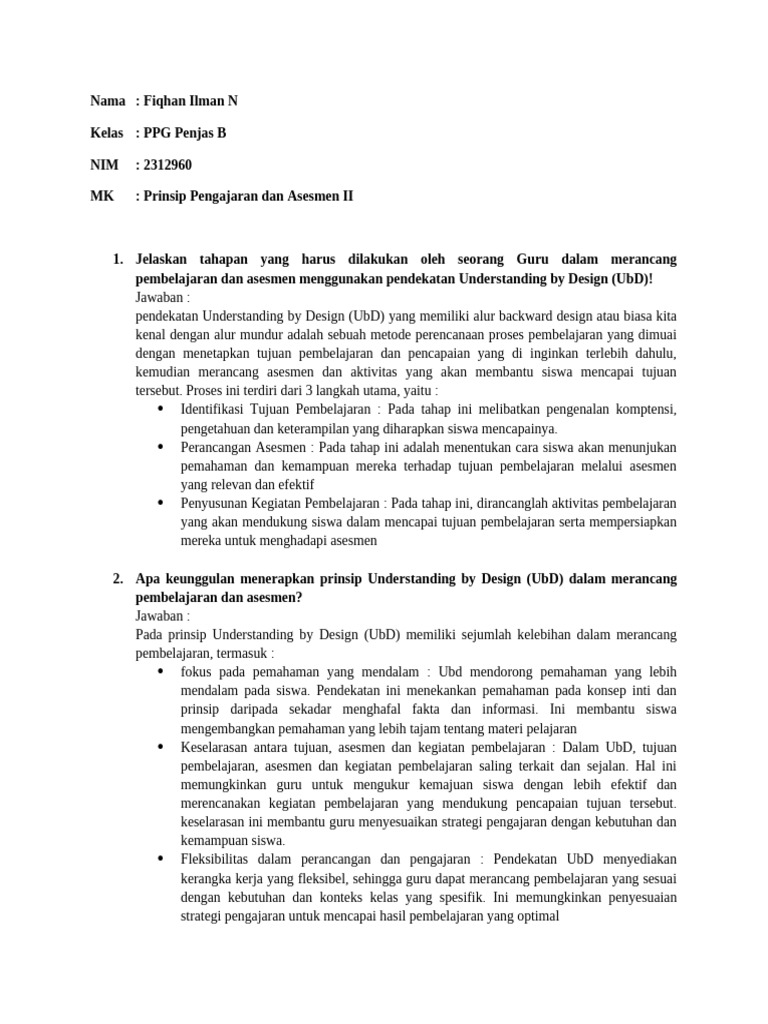 Uts Ppa II - Fiqhan Ilman | PDF