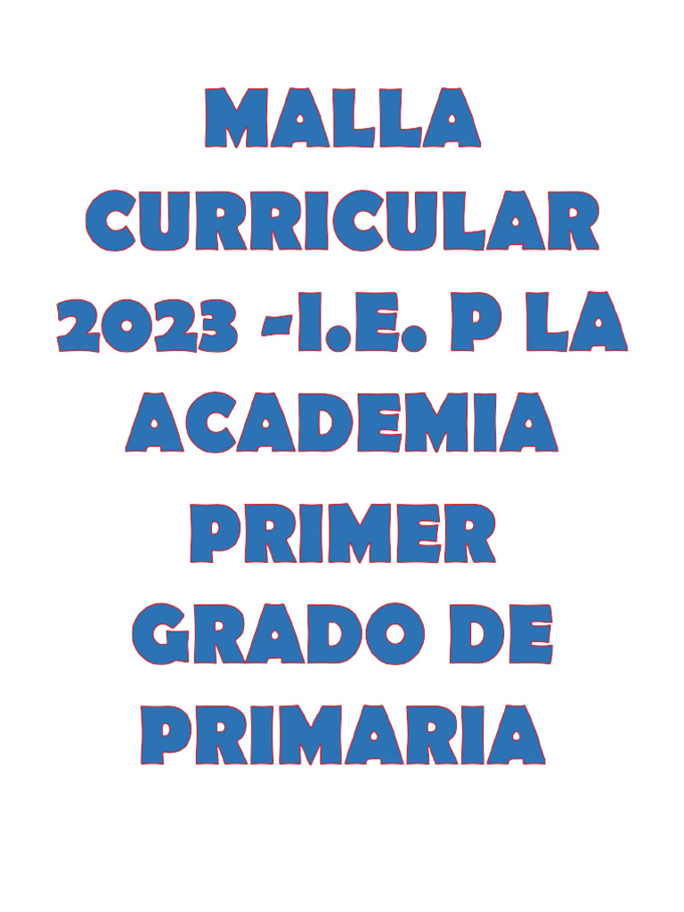 Malla Curricular 1° Primaria | PDF