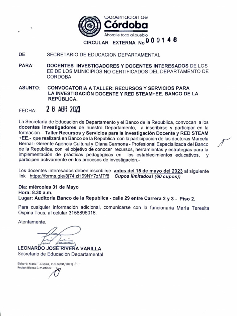 Circular 148 Taller Ruta Steam | PDF