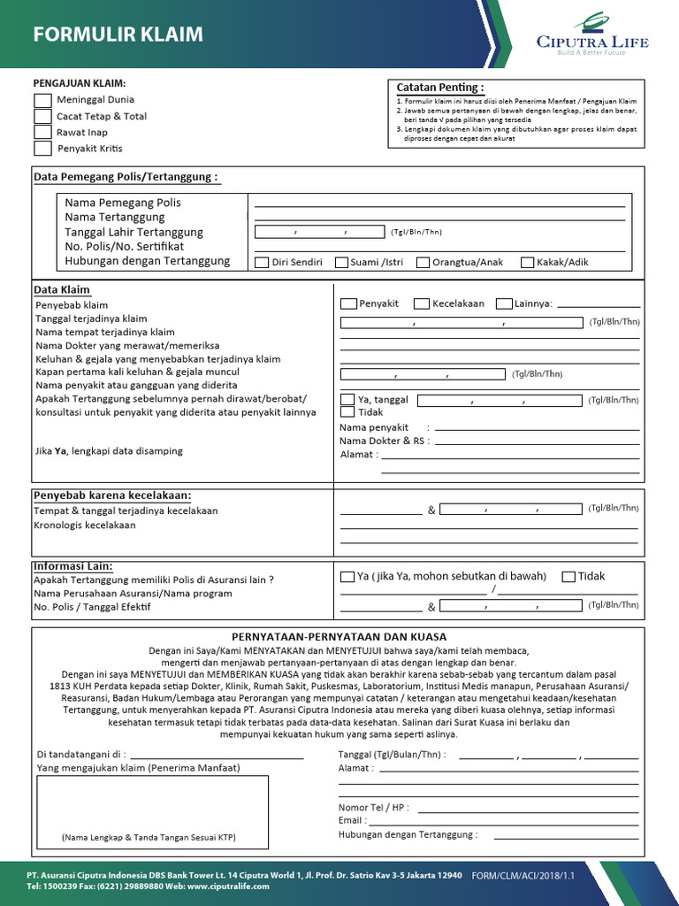 Formulir Klaim | PDF