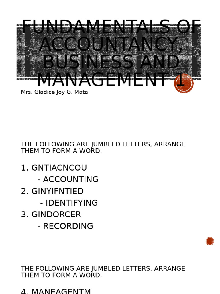 FABM1 Quarter 1 Week 1 | PDF