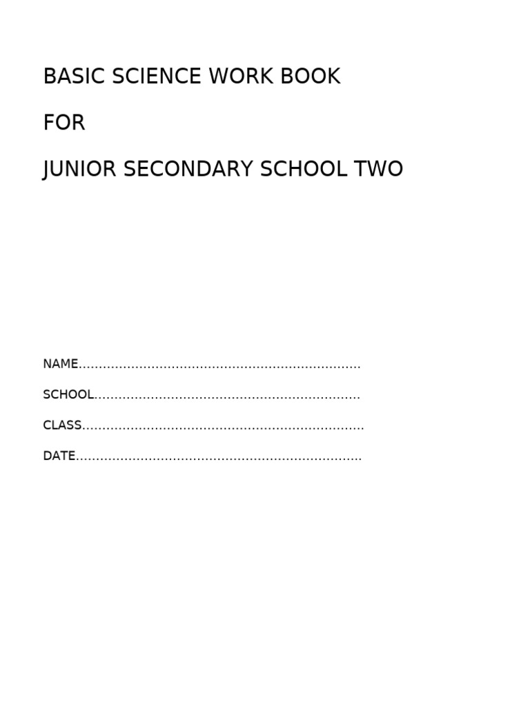 Basic Science Wook Book For Junior Secondary 2 | PDF | Oil Refinery | Wellness