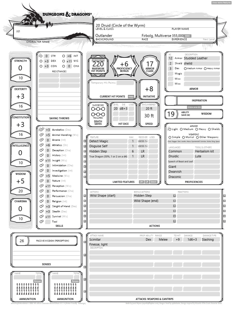 Druid Outlander Firbolg | PDF | Dungeons & Dragons | Gary Gygax Games