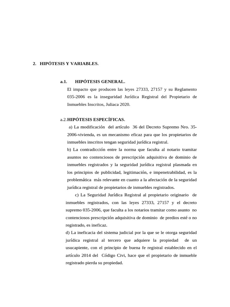 Hipótesis Y Variables Pdf