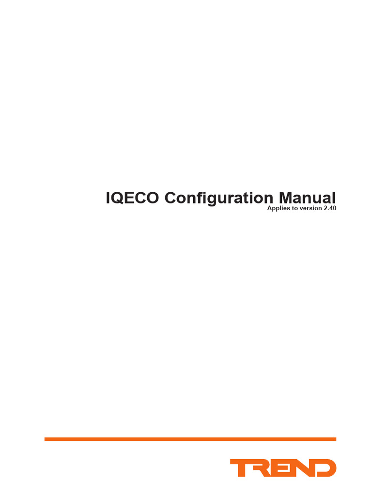 IQECO Configuration Manual: Applies To Version 2.40 | PDF