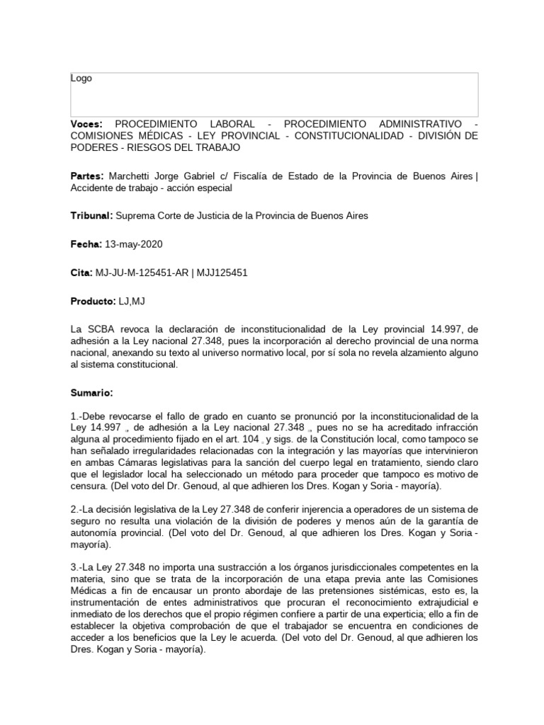 Marchetti Jorge Gabriel C Fiscalía de Estado de La Provincia de Buenos ...